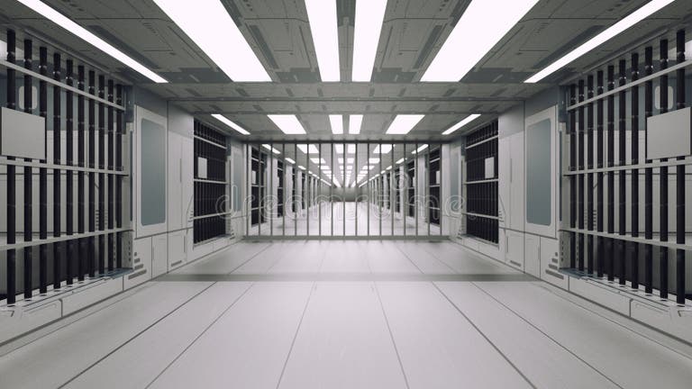 Futuristic and Scifi Jail Prison Stock Illustration - Illustration of ...