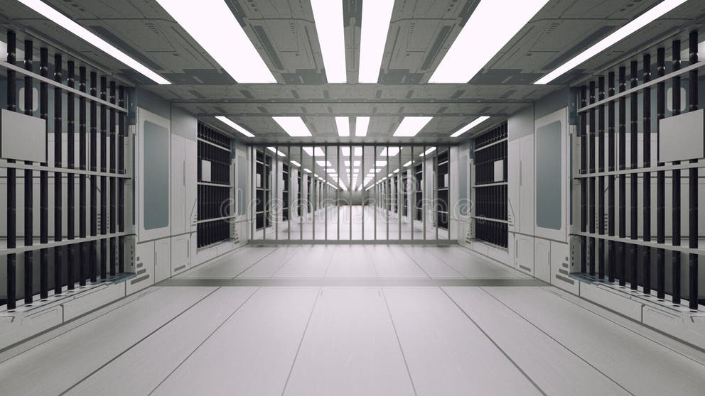 Futuristic and Scifi Jail Prison Stock Illustration - Illustration of ...