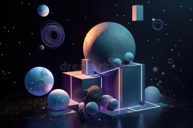 3d Render of Futuristic Space Station, with Gleaming Metal and Lights ...