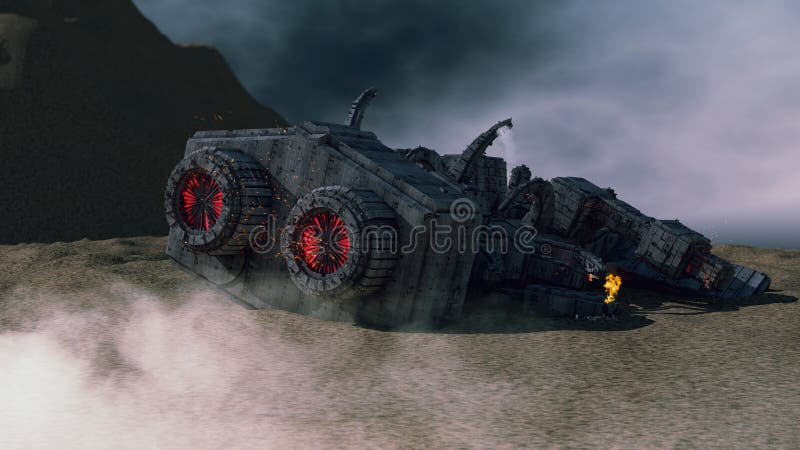 Futuristic Spaceship Concept Stock Illustration - Illustration of ...