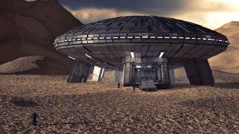 Futuristic Spaceship Concept Stock Illustration - Illustration of ...