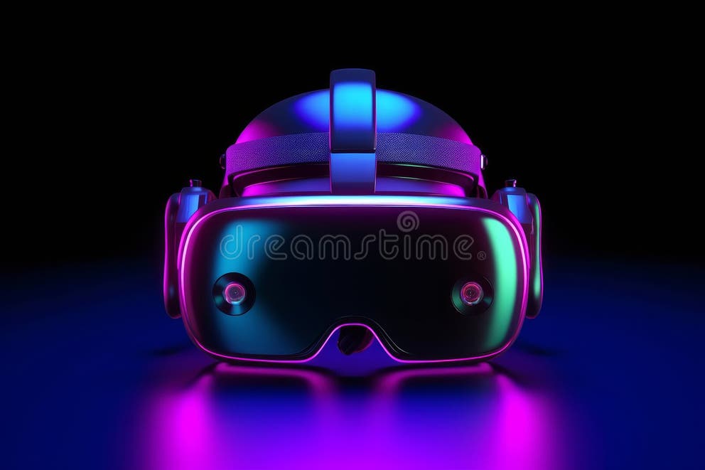 3D Render Futuristic VR Headset Stock Illustration - Illustration of ...
