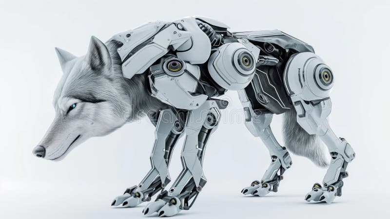 Futuristic Wolf Robot Design Stock Illustration - Illustration of ...
