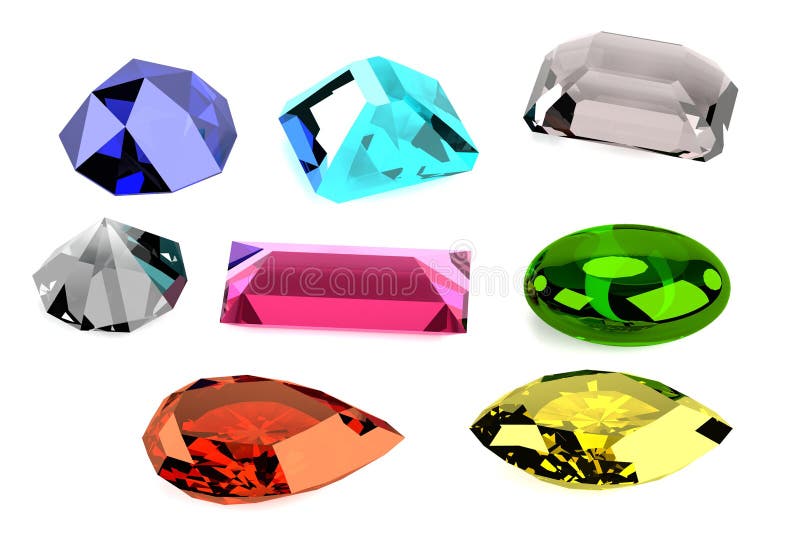 Vector Realistic Gems Jewerly Stones Big Collection. on White ...