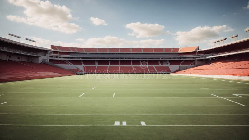 3D Render of a Generic Football Stadium with Green Grass Field Stock ...