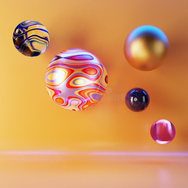 Geometric Abstract Composition of Spherical Shapes. 3d Render Stock ...