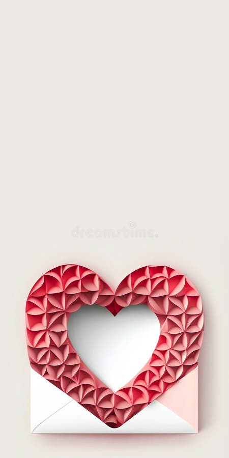 3D Render, Geometric Heart Shape Inside Stock Illustration ...