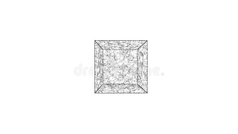 3D Render of Geometric Loop Animation of Cube on White Background Stock ...