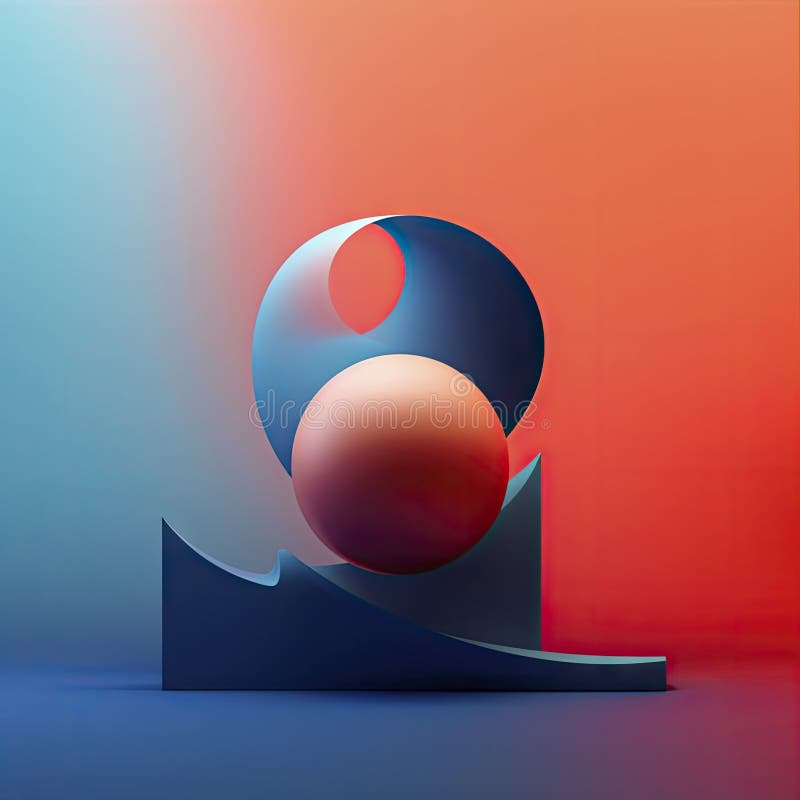 3d Render Geometric Shape , 3d Studio Art Stock Illustration ...