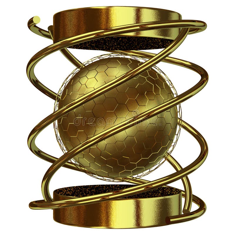 Golden Geometric Shapes, Splines, Rectangles, Stripes, Circles, Lines ...