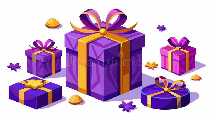 3d Render Gift Boxes Opening Animation, Closed and Open Purple Present ...