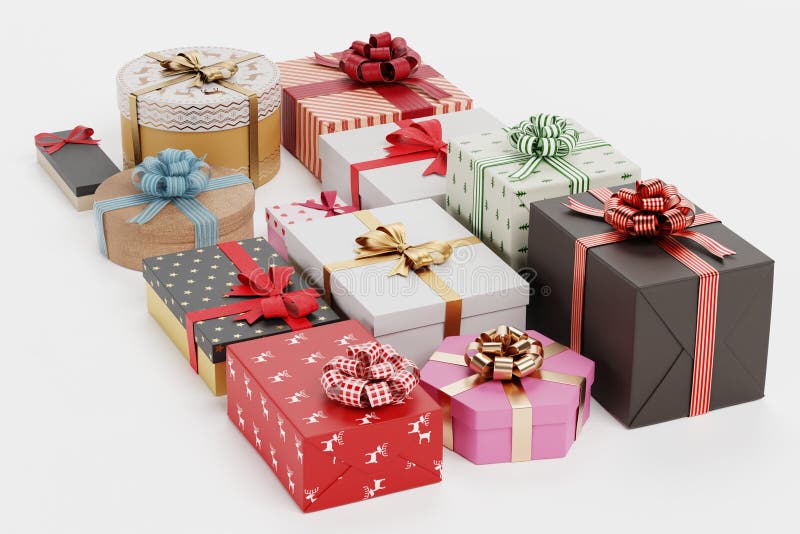 3D Render of Gifts Collection Stock Illustration - Illustration of ...