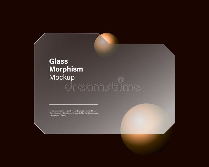 3d Render Glass Morphism Effect Presentation Mockup Isolated Stock ...