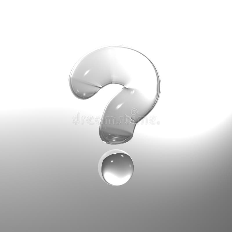 3D Render of a Glass Question Mark Stock Illustration - Illustration of ...