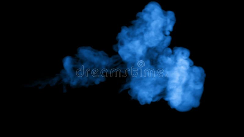 3d Render of Glow Blue Ink Dissolves in Water on Black Background with ...