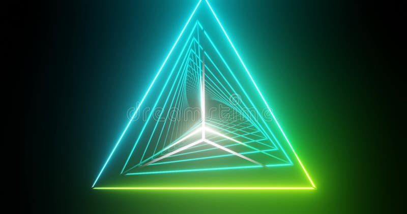 Render with Glowing Blue and Green Triangles Stock Footage - Video of ...