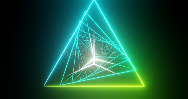 Render with Glowing Blue and Green Triangles Stock Illustration ...