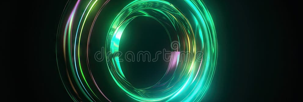 3d Render of a Glowing Green and Yellow Torus Stock Illustration ...