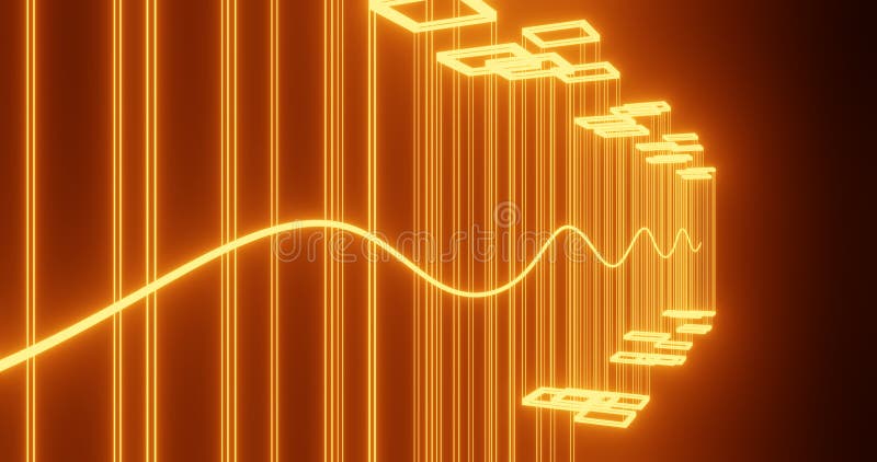 Render with Glowing Orange Wave Chart Stock Illustration - Illustration ...