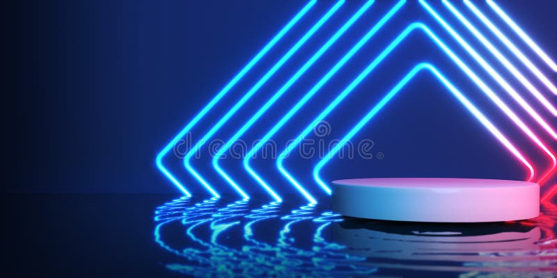 3D Render Glowing Stage and Reflection for Premium Product Future ...