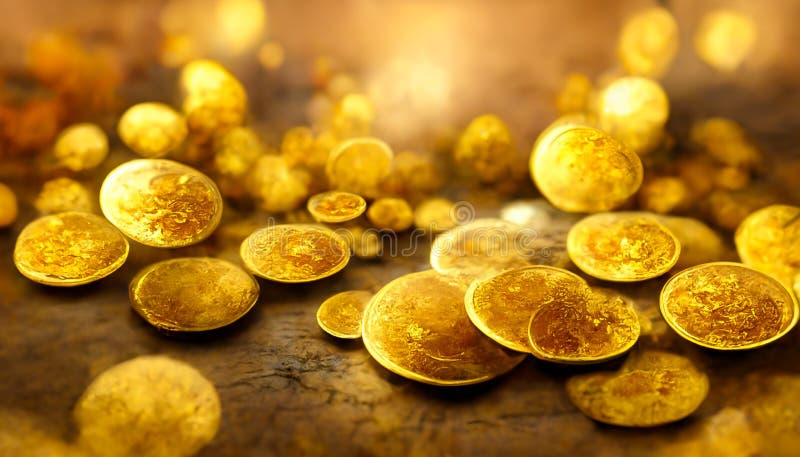 Gold Coins Abstract Background with Soft Glowing Backdrop Texture for ...