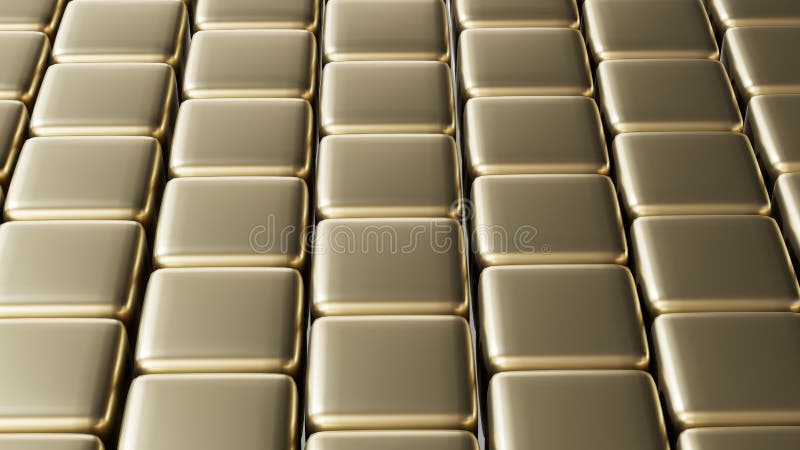 3d Render Gold Abstract Shape Stock Illustration - Illustration of ...