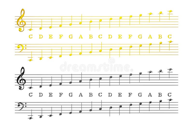 3d Render Gold and Black Music Note Symbol Isolated on White Background ...