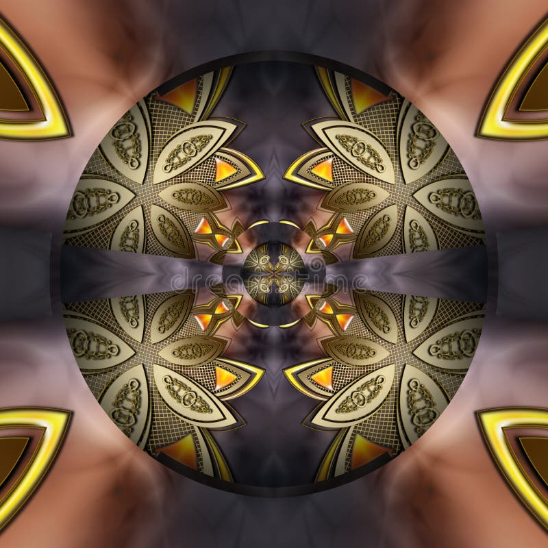 3D Render Gold and Gems Background Tile Stock Illustration ...