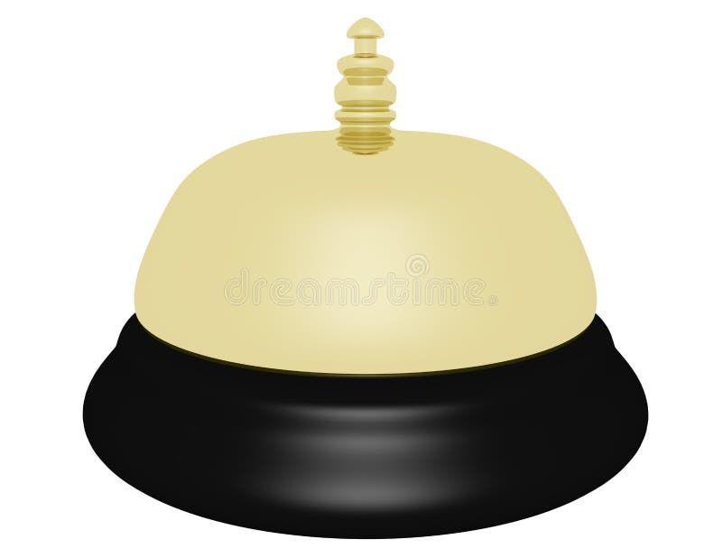 3d Render of a Gold Hotel Bell Stock Illustration - Illustration of ...