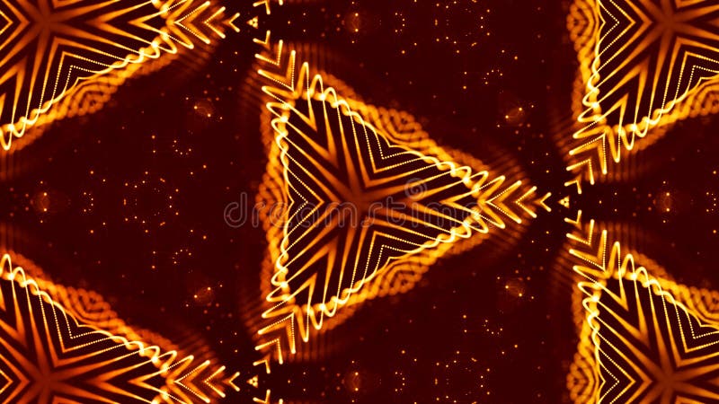 3d Render. Gold Motion Design Background with Symmetrical Pattern ...