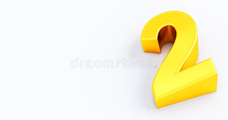 Gold and Red Number Two Isolated on White Background, Number 2 Stock ...