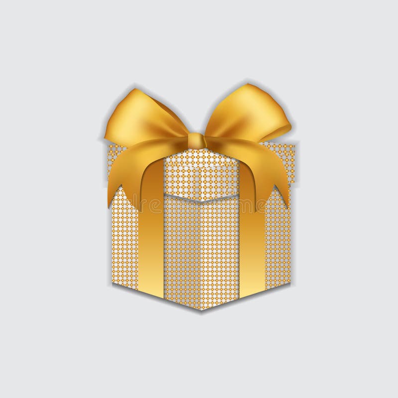 3d Render of Gold Present Box Isolated Design Stock Vector ...