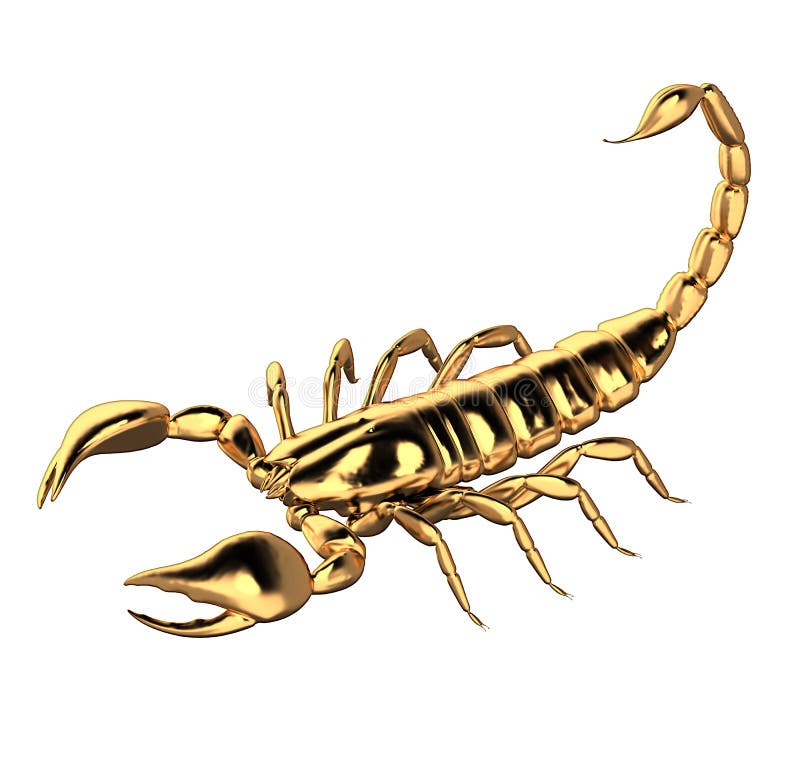 3d render of Gold Scorpion stock illustration. Illustration of sting ...