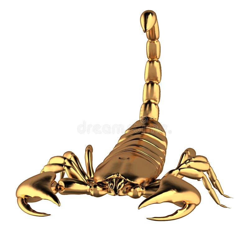 3d render of Gold Scorpion stock illustration. Illustration of danger ...