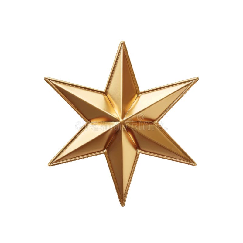 A 3D Render of a Gold Star with a Facetted Surface Stock Illustration ...