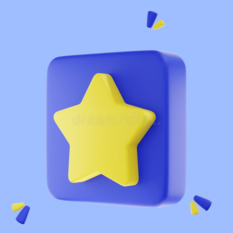 3D Render Gold Star Sparkle Emoji. Star Magic Element Stock Image ...