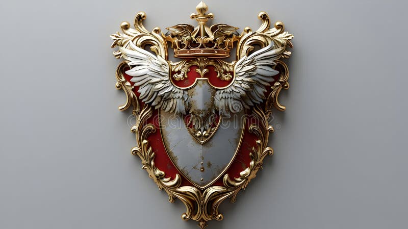 3D Render Golden Crest Illustration Stock Illustration - Illustration ...