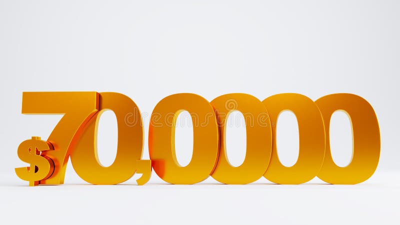 Golden 700k or Seven Hundred Thousand Dollars Isolated on White ...
