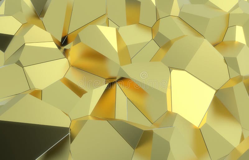 3d Render, Golden Modern Shattered Wall Texture, Random Clusters ...