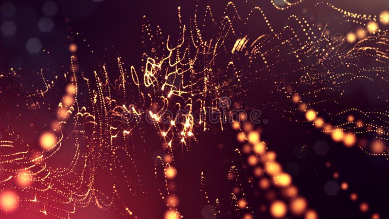 3d Render of Golden Red Glow Particles in Air As Science Fiction of ...