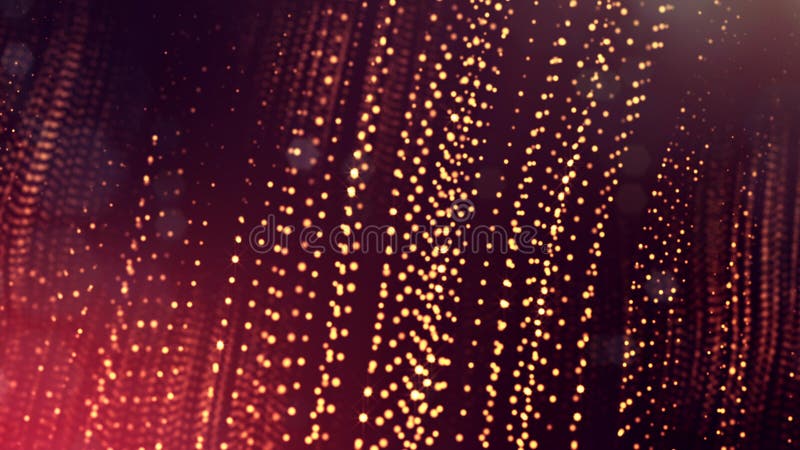 3d Render of Golden Red Glow Particles in Air As Science Fiction of ...