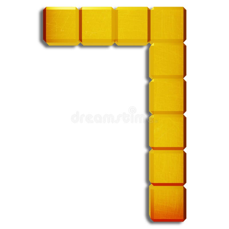 3D Render.Golden Scratched Number Isolated on White Background. Stock ...