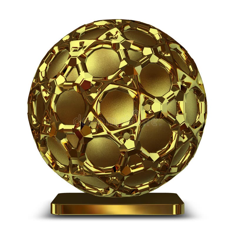 3D Render, Golden Shape, Unique Design, Background, Geometric Figure ...