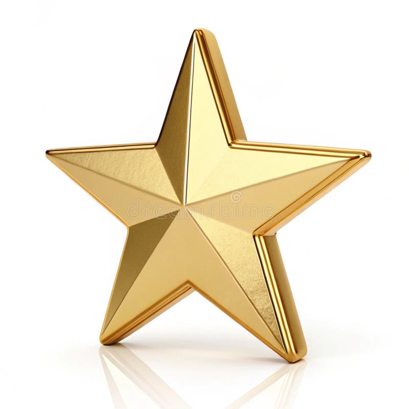 3D Render of Golden Star Isolated on Transparent Background Stock ...