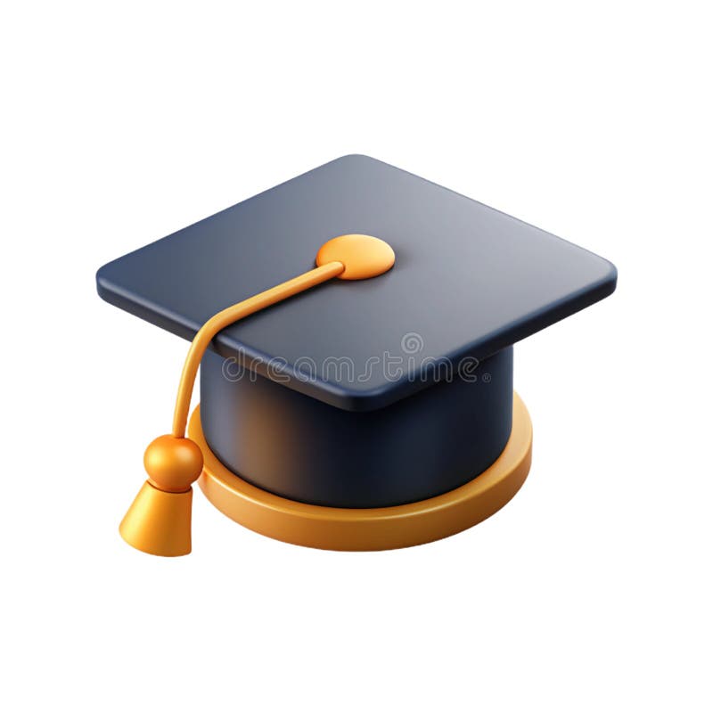 3d Render Graduation Cap with Diploma Certificate Stock Illustration ...