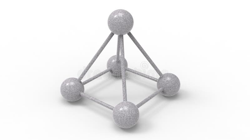 3D Render - Granite Textured Atom Pyramid Stock Illustration ...