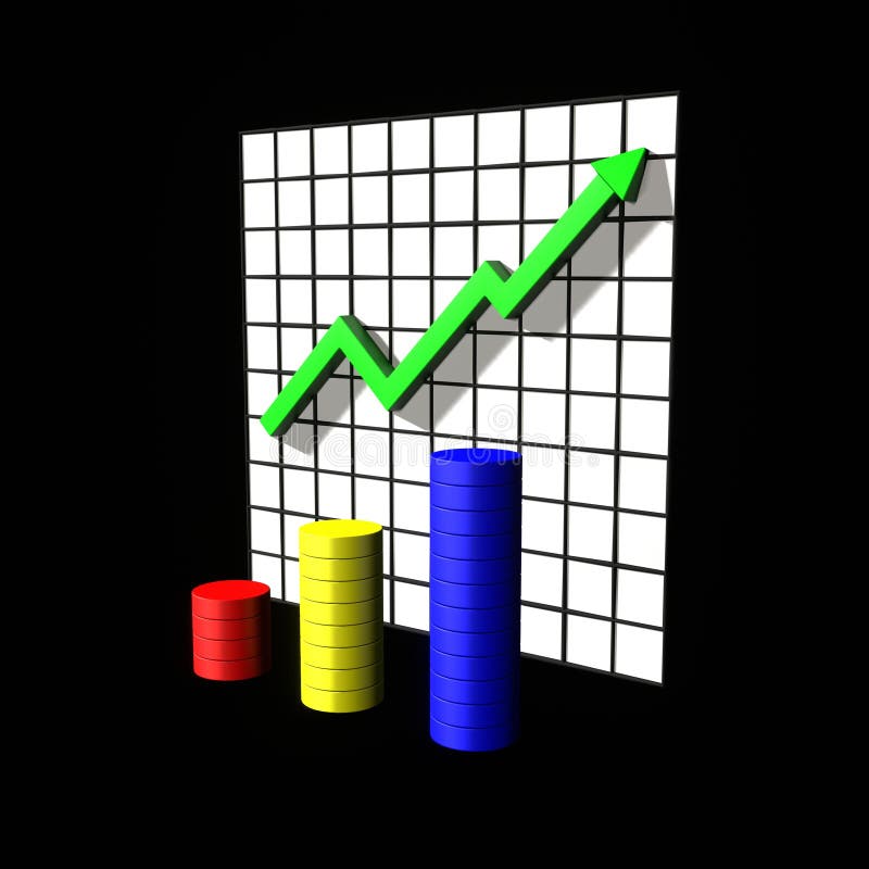 3d Render Graphic Chart Model Illustration Stock Illustration ...