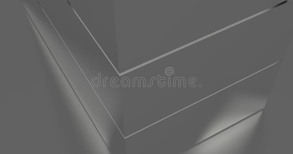 Render with Gray Metal Rectangles with Reflections Stock Illustration ...