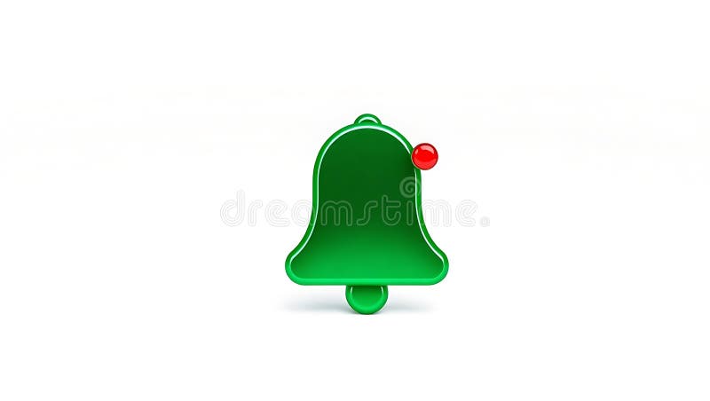 Green Bell Notification Icon 3D Render Stock Illustration ...