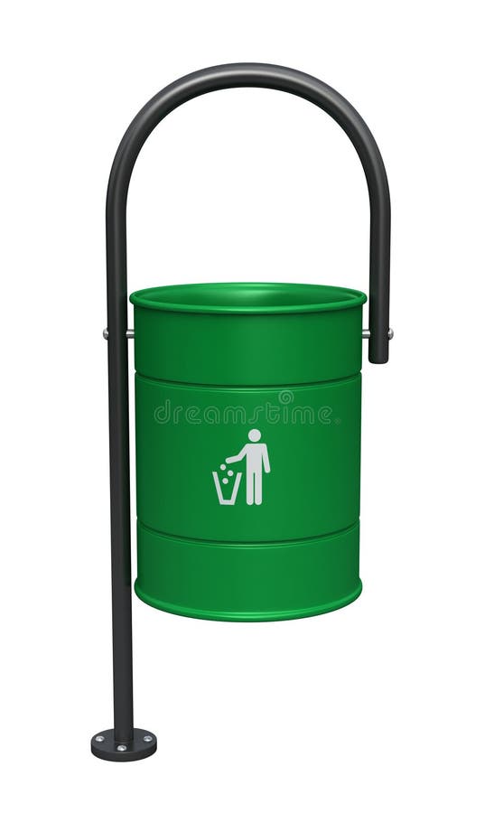 Green Dustbin Vector Icon with Recycle Symbol Stock Vector ...